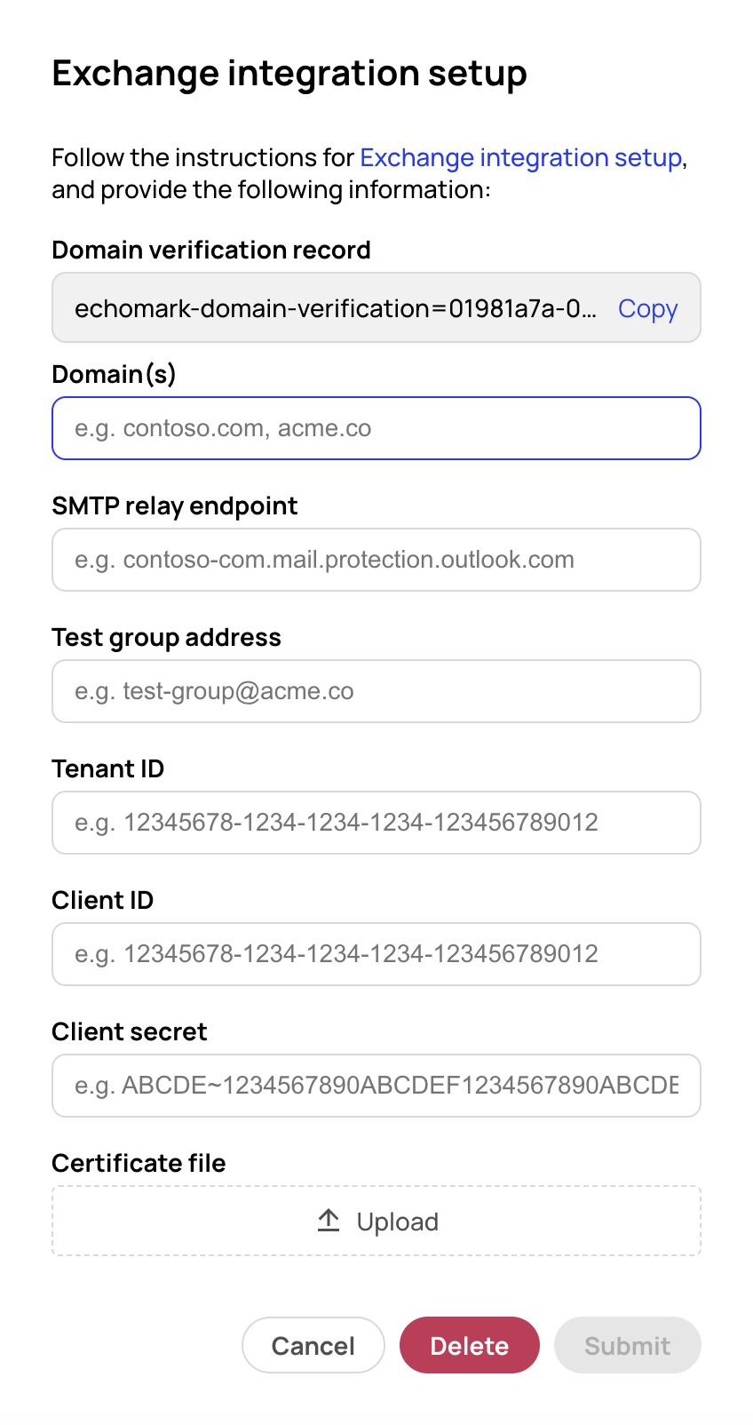 Configure Email Integration for Microsoft Exchange – EchoMark